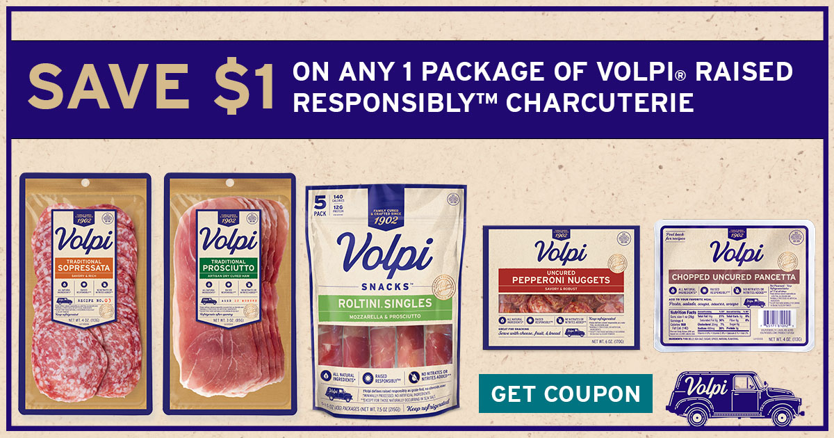 Get Offer | $1.00 OFF THE PURCHASE OF ANY ONE (1) VOLPI® PACKAGED PRODUCT