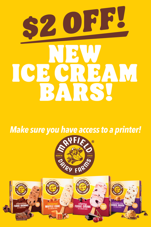 Get Offer | $2 OFF! One box of Mayfield Ice Cream Bars!