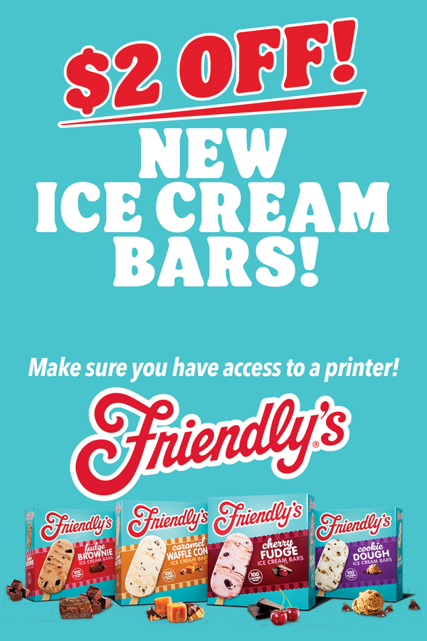 Get Offer | $2 OFF! One box of Friendly's Ice Cream Bars!